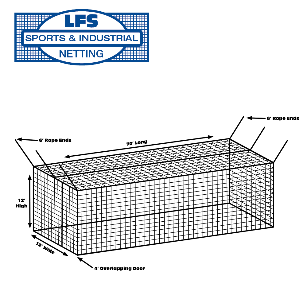 Nylon Golf Cage Net (Net Only) - 10' x 10' x 10' – LFS Sport Nets